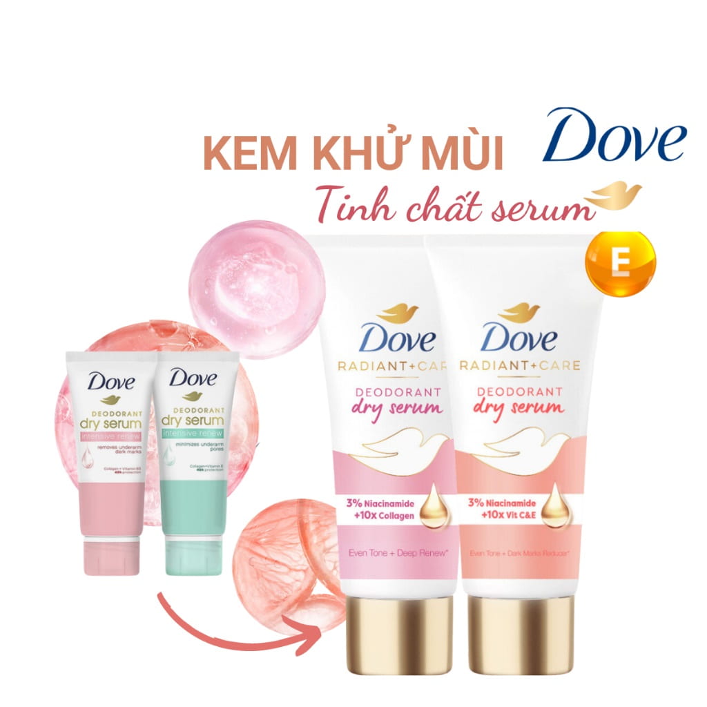 Kem khử mùi Dove Dry Serum có bao nhiêu loại? Review chi tiết từng loại