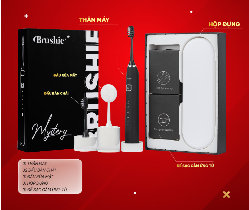 Đánh giá chi tiết bàn chải điện Brushie tích hợp máy rửa mặt 2 trong 1