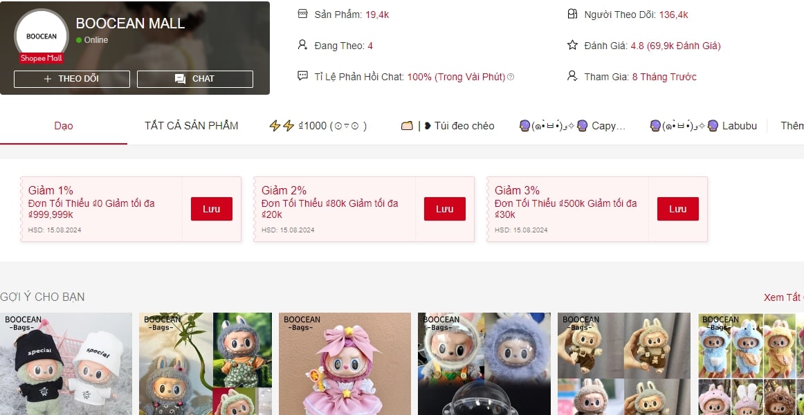 Top 5 shop bán Labubu trên Shopee giá rẻ và chất lượng nhất