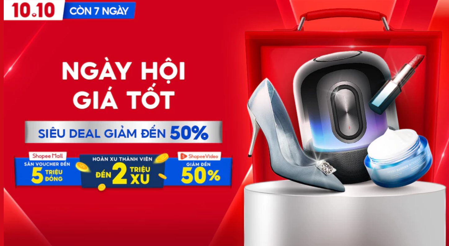 Shopee 10.10: Đại tiệc thương hiệu| Nhận ngay voucher 5 triệu, hoàn đến ...