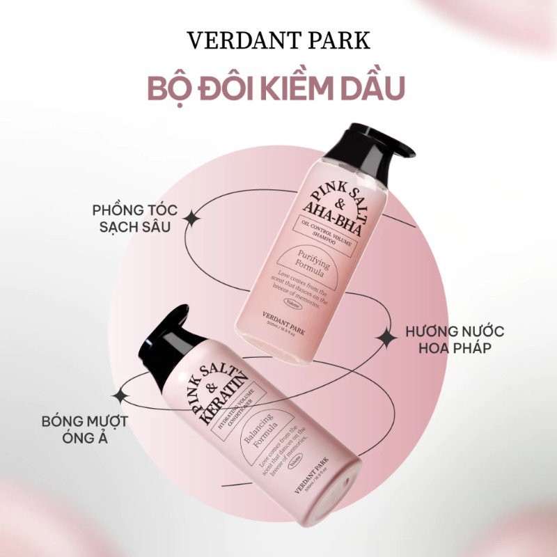 Review bộ đôi gội xả muối hồng Himalaya VERDANT PARK