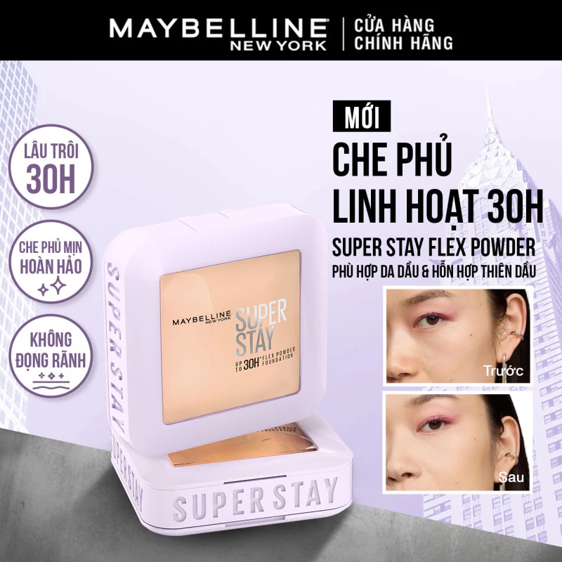 Review phấn phủ nền SuperStay 30H Flex Powder Maybelline New York