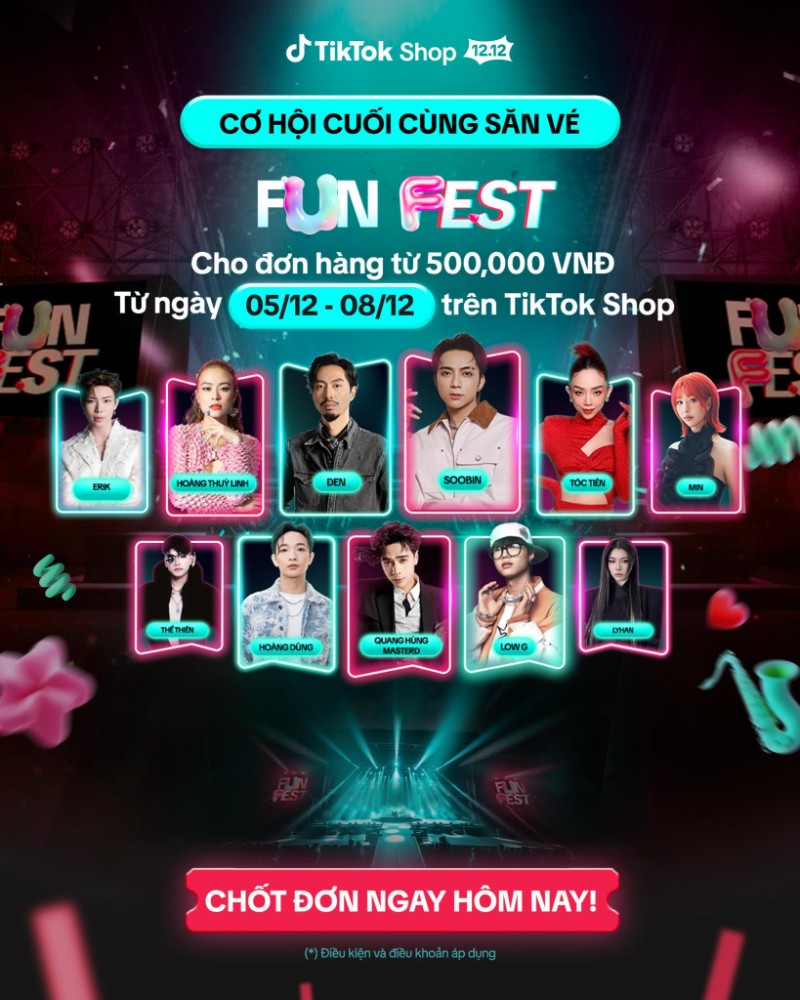 TikTok Shop FunFest 2025 và cách nhận vé tham gia concert